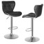 Set of 4 Shell Back Bar Stools Adjustable Swivel PU Leather Stool with ...