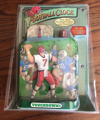 FOOTBALL CLOCK, Touchdown, Battery Operated, Movable Football Activates ...
