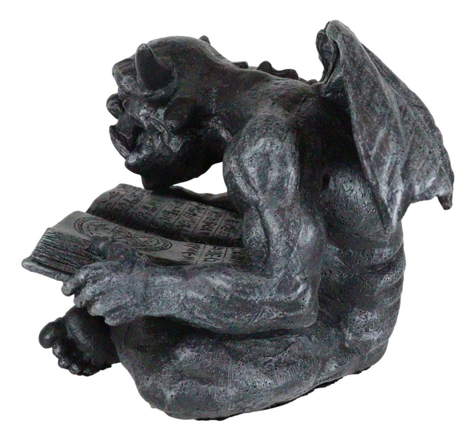 Ebros Gothic Horned Spell Reading Gargoyle Ward Figurine Sculpture ...
