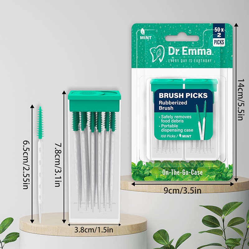 100Pcs Interdental Brush Toothpick Soft Silicone Tooth Picks Dental ...