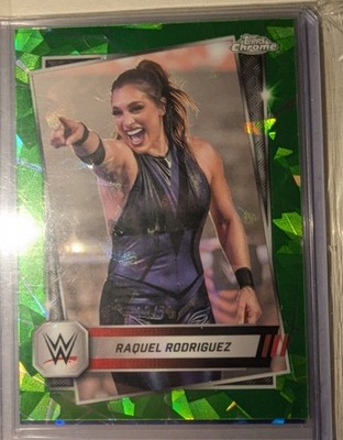 2025 WWE Topps Chrome Sapphire Raquel Rodriguez (18/75) Green Refractor ...