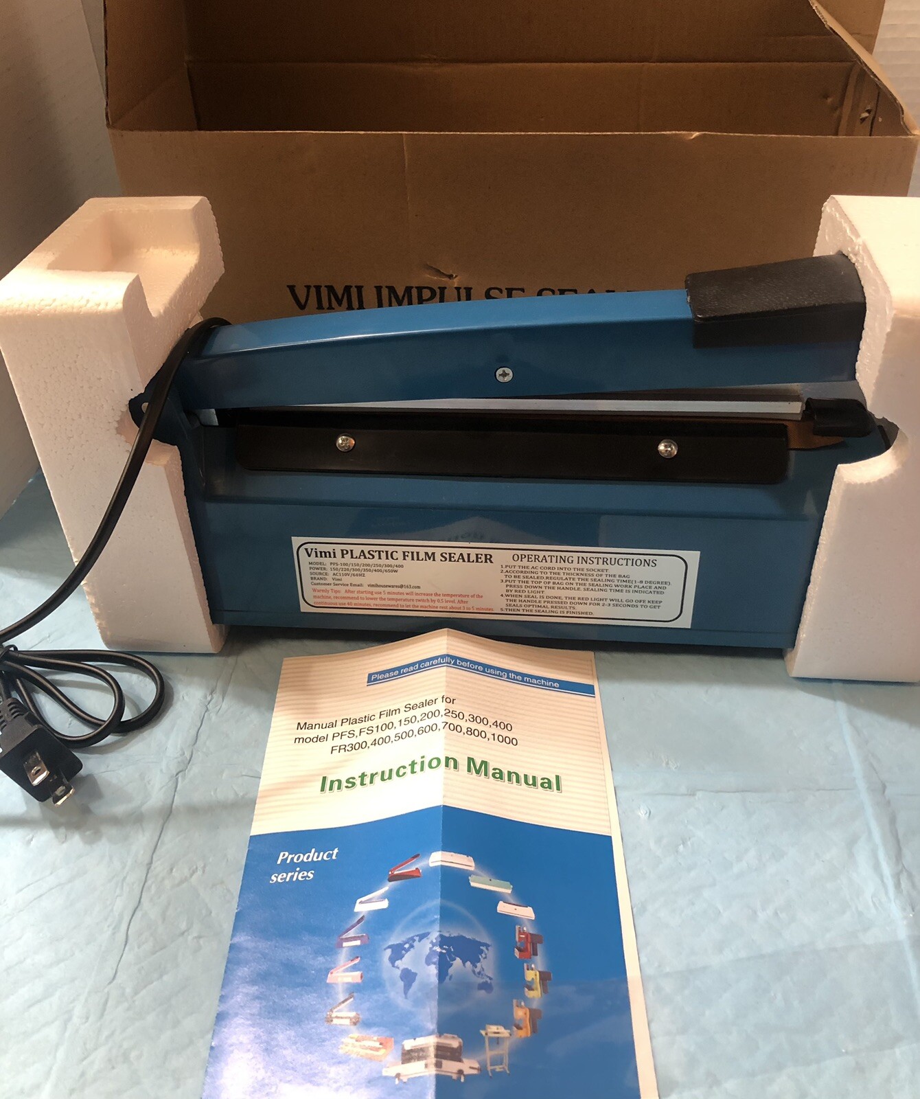 Heat Sealer Hand Machine Plastic Film Sealing PFS 300 100/150/200/250 ...