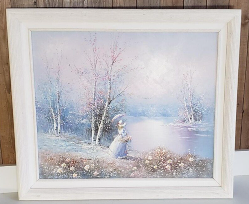 Alfred Du Pont Original Oil Canvas (1904 -1982) Signed Lady water ...