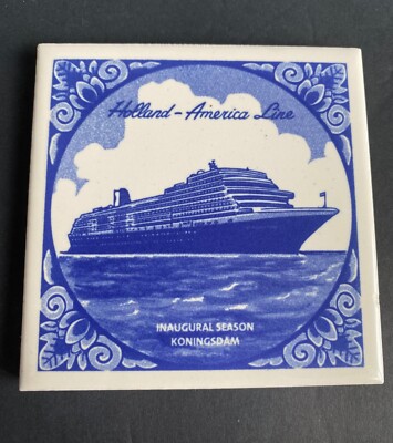 Holland America Line.. Blue Delft Tile..ms Koningsdam, Inaugural Season ...