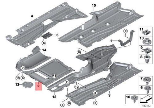 Genuine BMW Underfloor Coating Center X5 X6 F15 F16 X5 25d 25dX ...