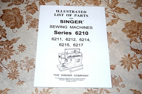 Illustrated Parts Manual, on CD, Singer 6211 6212 6214 6215 6217 Sewing ...