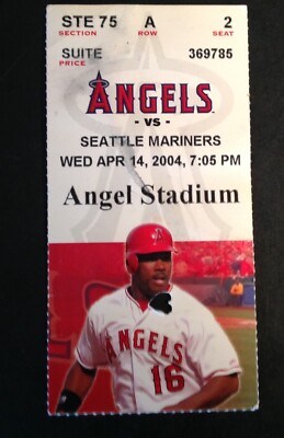Anaheim Angels Vs Seattle Mariners Game Ticket Stub 4/14/2004 MLB ...