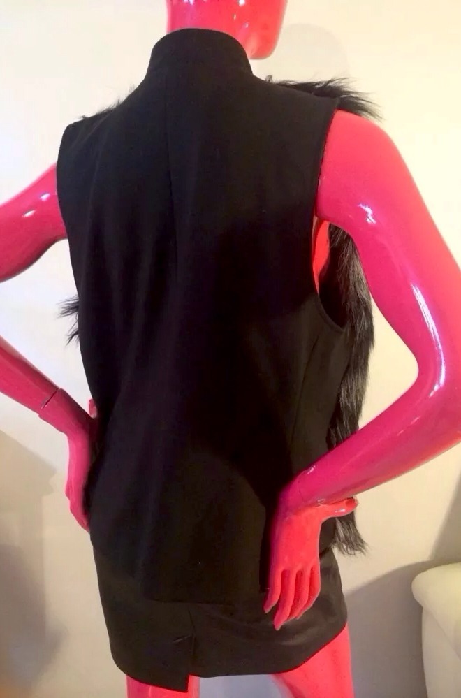 Ellen Tracy Chic Faux Fur Vest, Black&White Size: M(check measurements ...