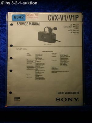 Sony Service Manual CVX V1 /V1P Color Video Camera (#6342) | eBay