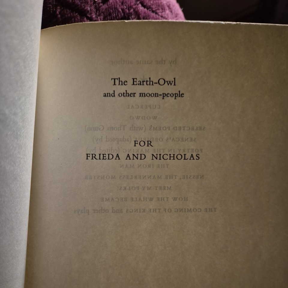 Ted HUGHES, R A Brandt / THE EARTH-OWL AND OTHER MOON-PEOPLE ..FOUR ...
