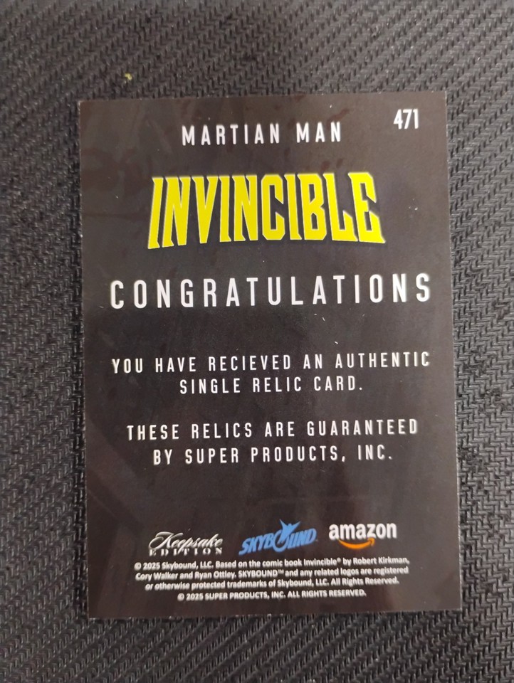 2025 Keepsake INVINCIBLE #471 Single Comic Relic Martian Man | eBay