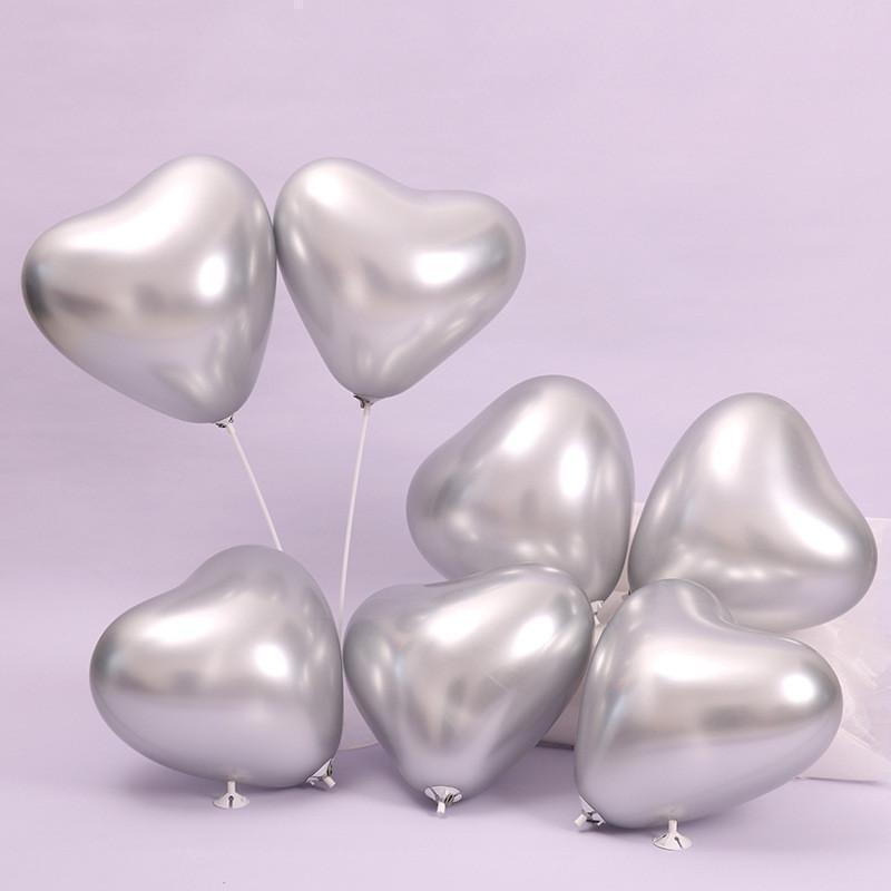 100 LOVE HEART SHAPE BALLOONS Wedding Party Romantic Baloon Birthday ...