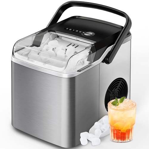 Countertop Ice Maker - 9 Cubes Ready in 6 Mins, 26Lbs in 24Hrs ...
