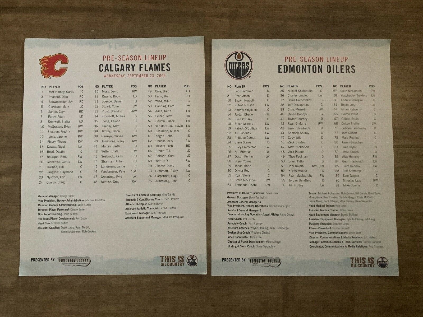 Calgary Flames NHL #14 Theoren Fleury Final Game NHL Lineup Card 9.23. ...