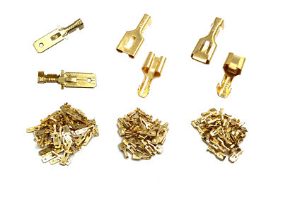 200Pcs New Male Female Spade Quick Splice Crimp Terminals 6.3mm Wire ...