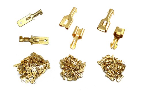 200Pcs New Male Female Spade Quick Splice Crimp Terminals 6.3mm Wire ...