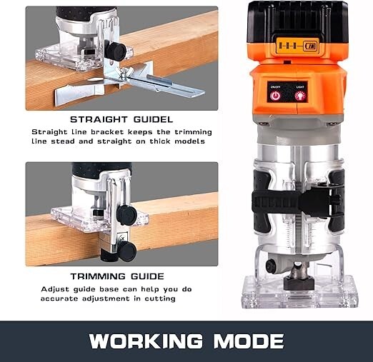 Cordless Palm Router for DEWALT 20V MAX Battery, Woodworking Trimmer ...