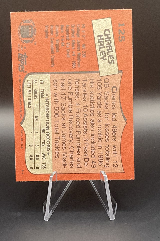 1987 TOPPS Football Card #125 Charles Haley Rookie RC San Francisco ...