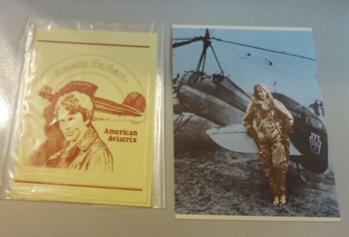 Amelia Earhart American Aviatrix Greeting Card AND Autogiro Postcard ...