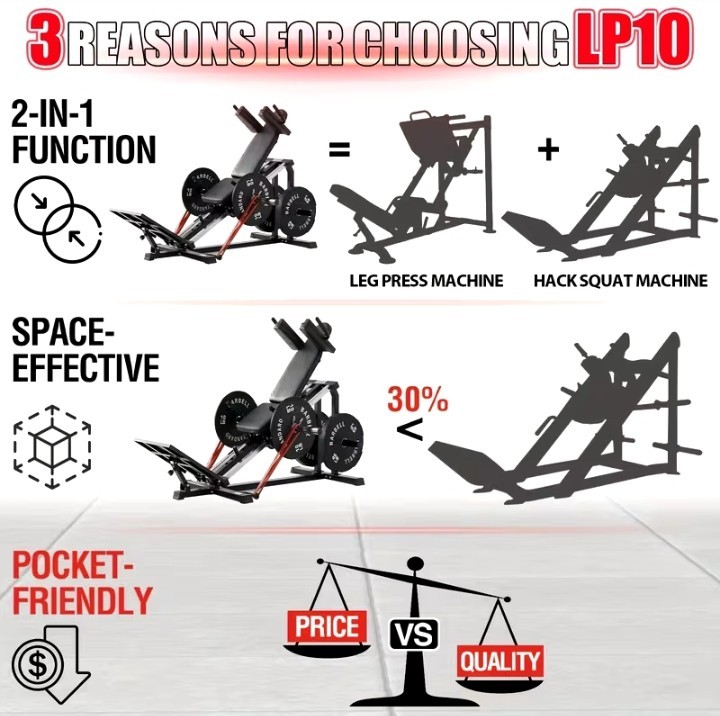 HEAVY DUTY 900lb Capacity Leg Press Hack Squat Machine With Sled WE ...