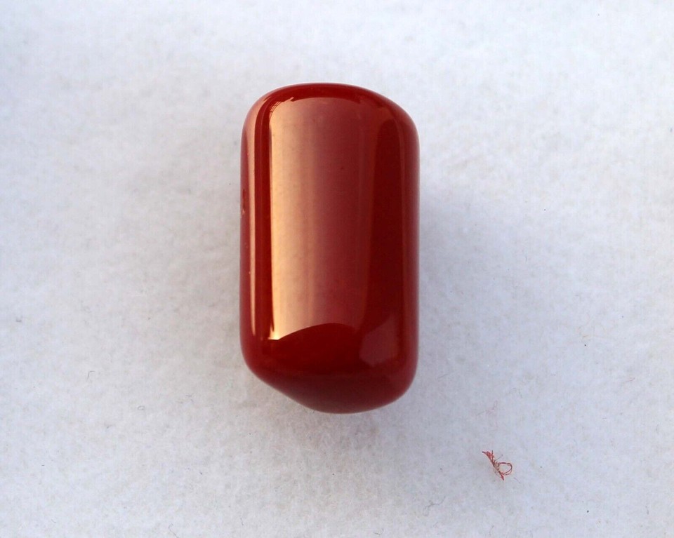 Natural Italian Red Coral ( Moonga ) 16.5 Ct. Capsule Loose Gemstone ...