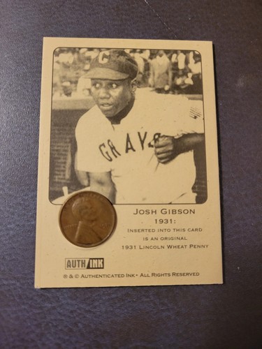 Josh Gibson Authenticated Ink 1931 Lincoln Wheat Penny Card | eBay