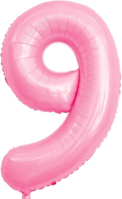 40" Inch Large Tiffany Pink Number 9 Foil Balloon For Birthday ...