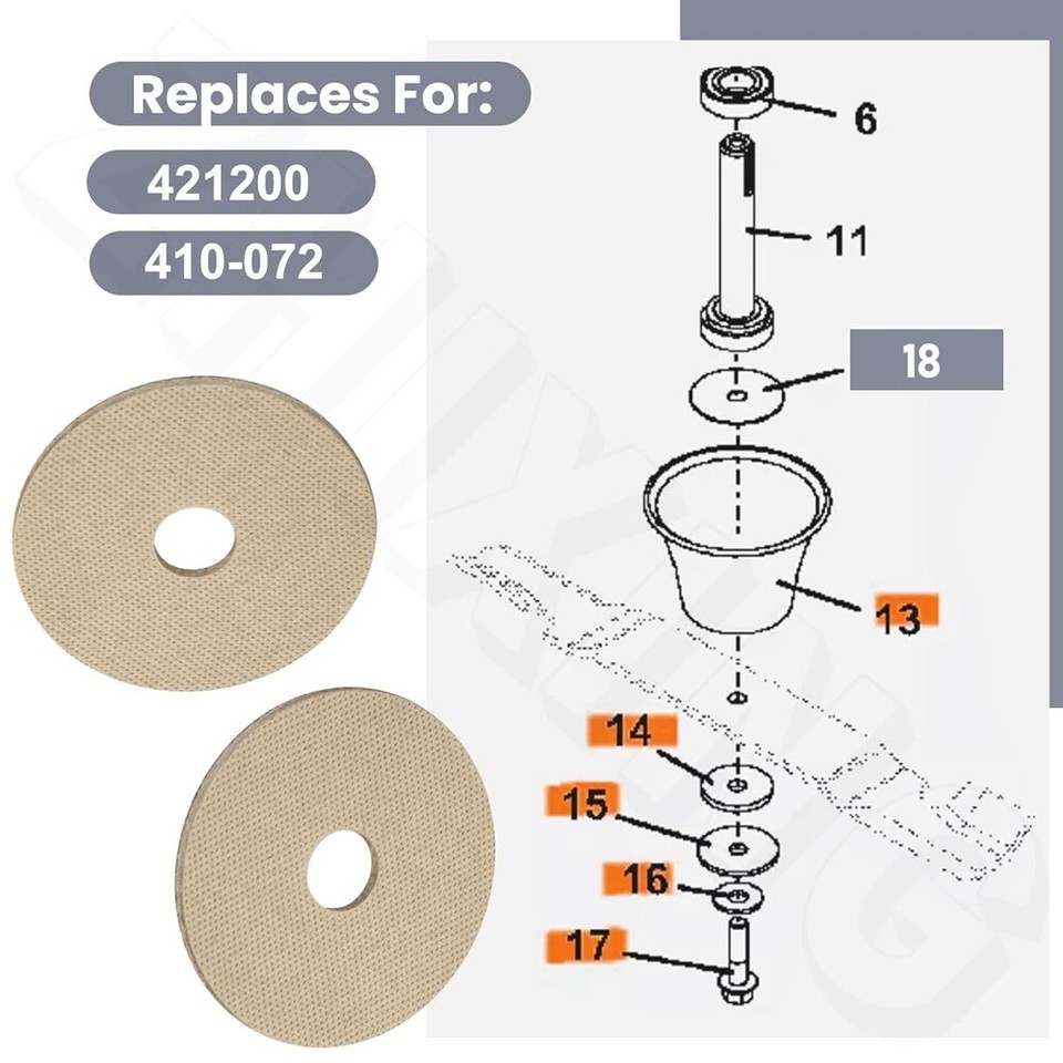 REPLACEMENT 【SET OF 8】 HARD FIBER BLADE WASHERS FOR GRASS-HOPPER ...