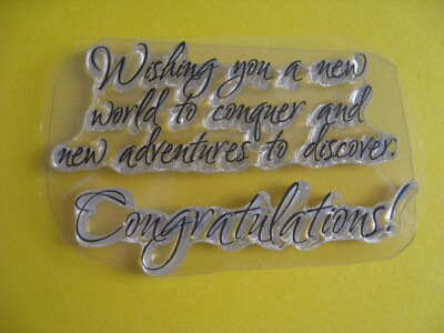 2 CLEAR ACRYLIC STAMP Sayings: CONGRATULATIONS & WISHING YOU A NEW ...