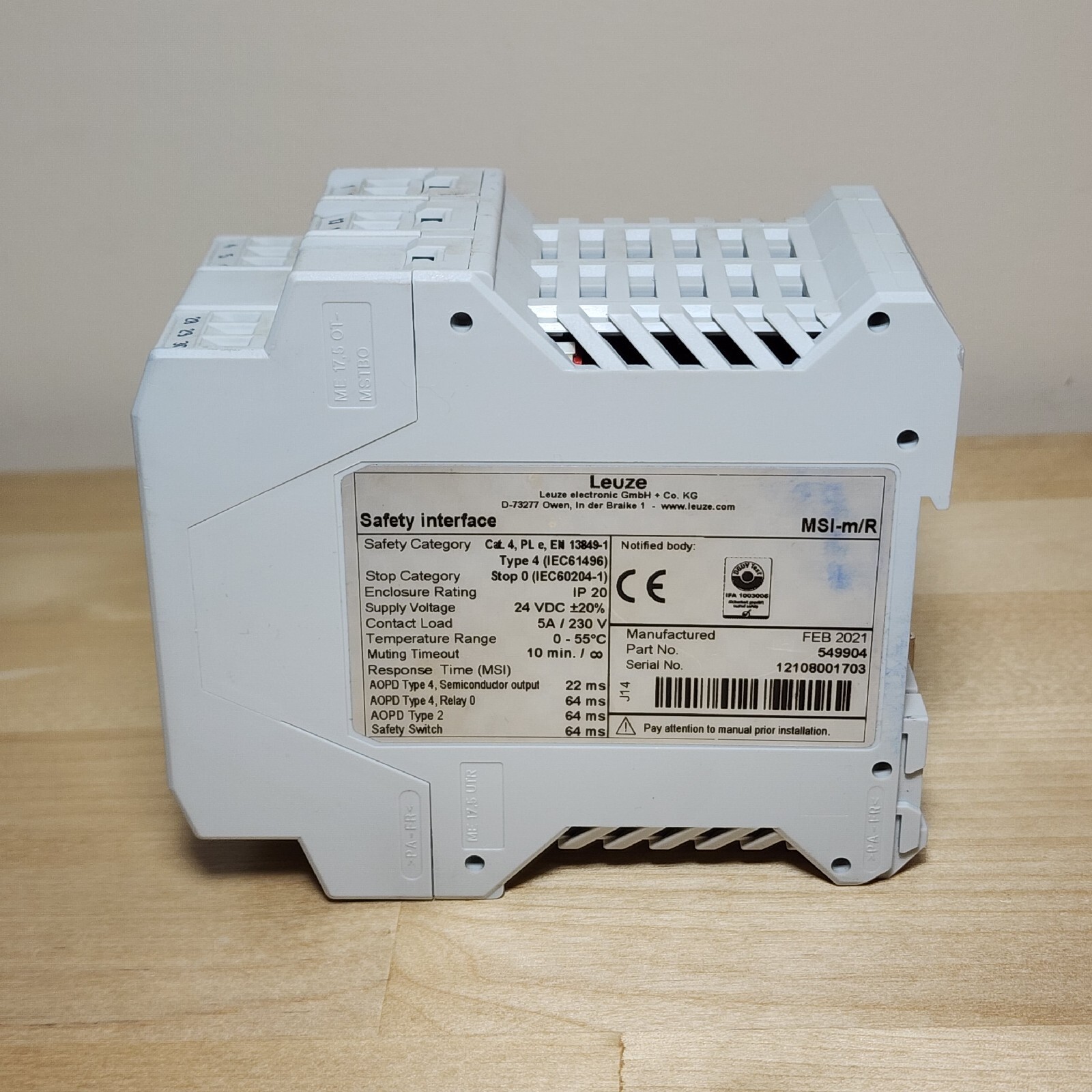 Leuze Lumiflex Msi-m/r Safety Interface Relay 549904 AOPD for sale ...