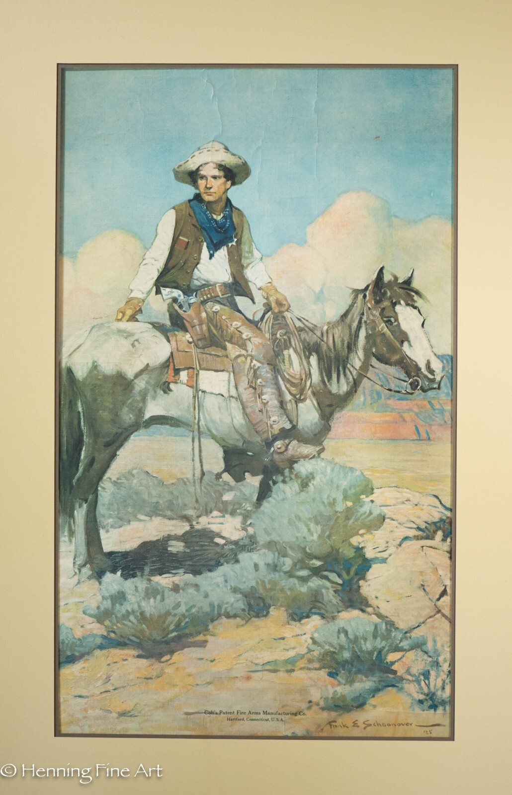 Rare Antique Colt Tex & Patches Advertising Lithograph Original, SCARCE ...