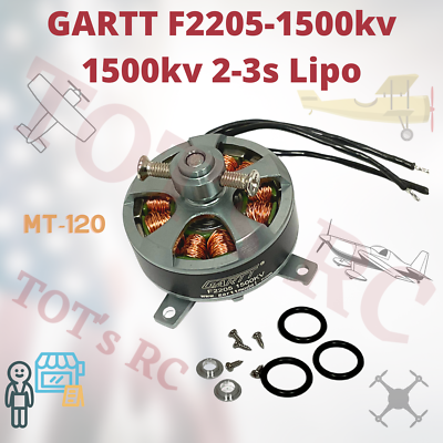 GARTT F2205 1500kv Brushless Outrunner Motor MT-120 Airplane/Foamie ...