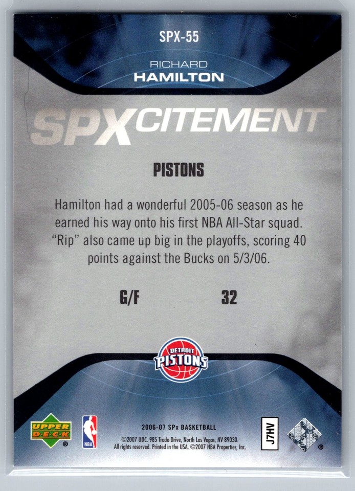 2006-07 SPx #SPX-55 Richard Hamilton SPXcitement #/2999 | eBay
