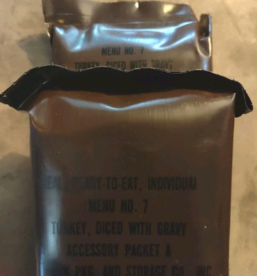 2 USGI, 1982, MRE, Menu No. 7 Turkey Diced with Gravy X 2 | eBay