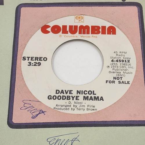 Lot of 7 Promo Vinyl Records 7" Early 1970's Various Genres with Paper ...