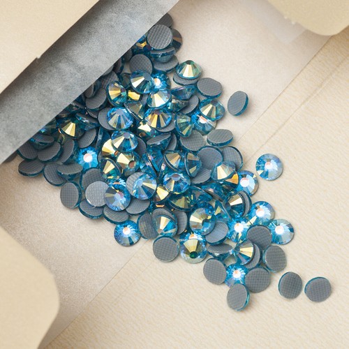 Aquamarine AB Flat Back Strass Hot Fix Crystal Stone Iron On Hotfix ...