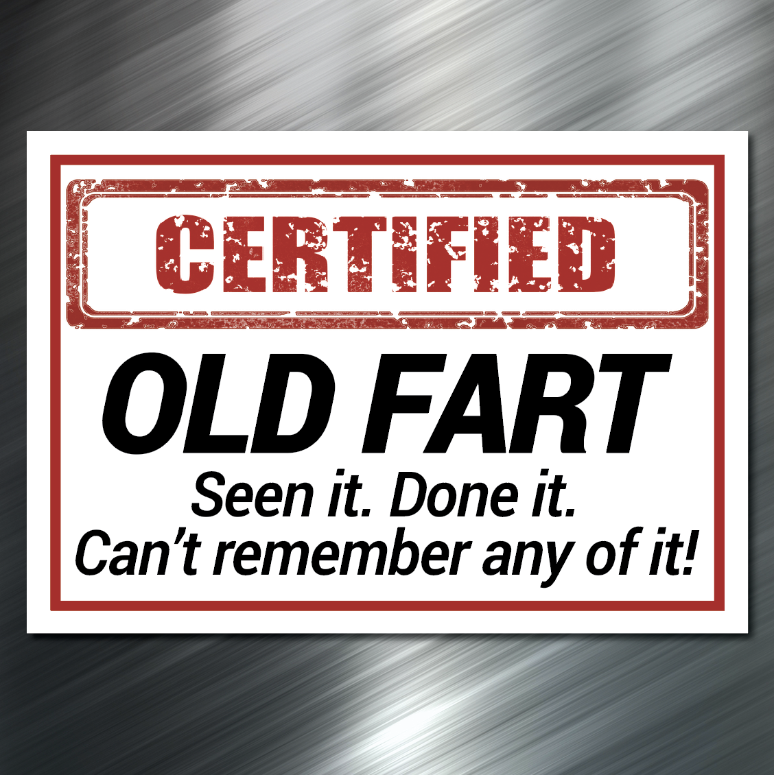 Certified Old fart Decal Funny sticker Car SUV Rear Window Truck Auto ...