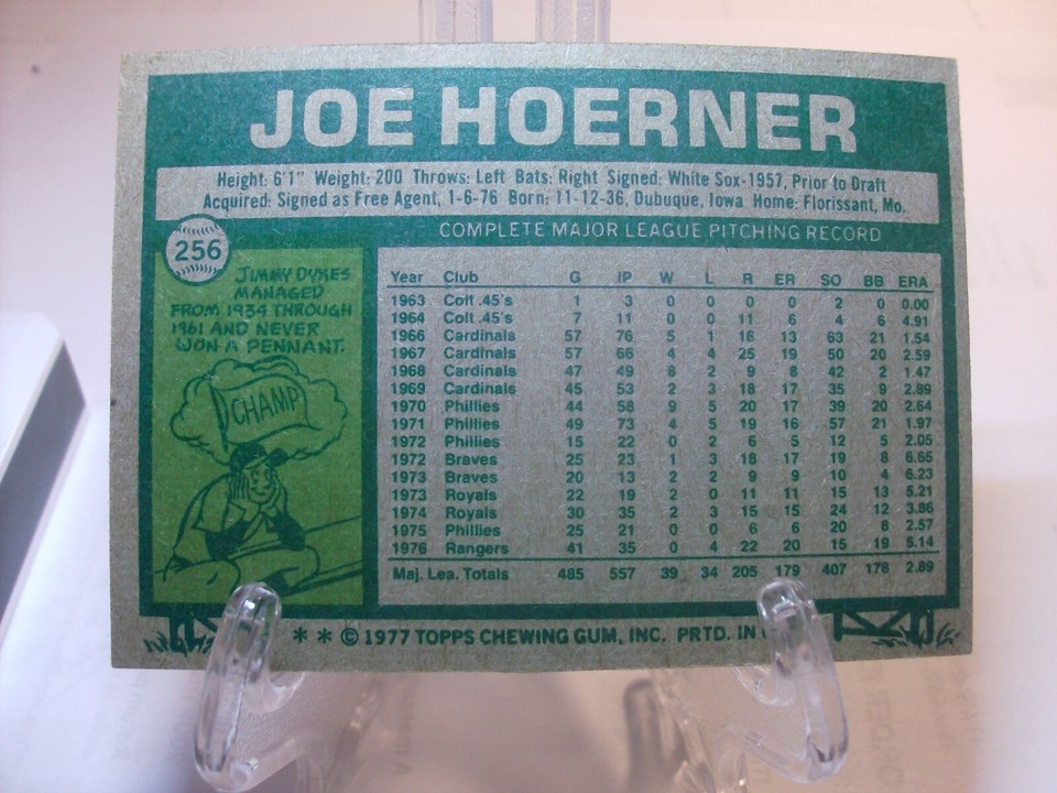 1977 Topps Baseball Card #256 Joe Hoerner (93931) | eBay
