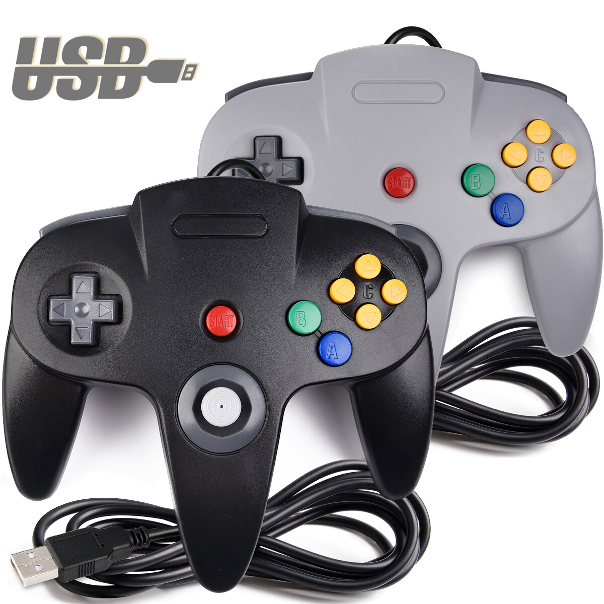 Wired USB NIntendo 64 N64 Controller Gamepad for PC Mac Raspberry Pi 3 ...