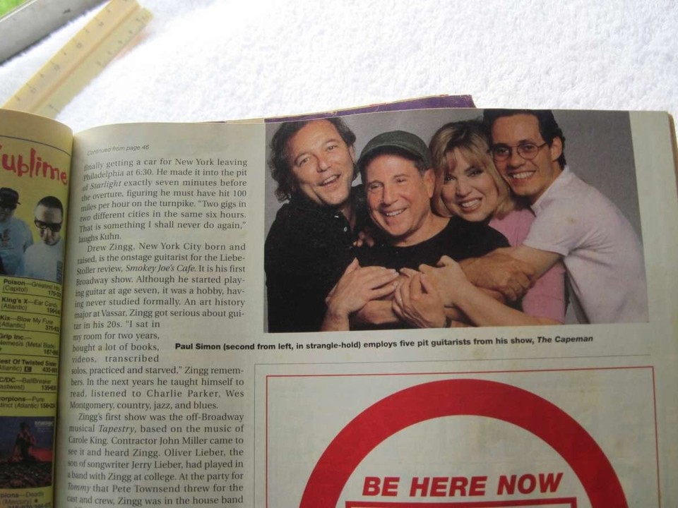 Guitar January 1998 Magazine B.B. King Aerosmith Paul Simon Creed ...