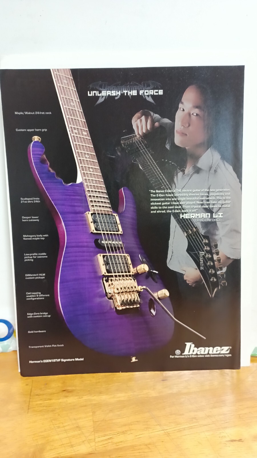 IBANEZ GUITAR HERMAN LI DRAGONFORCE - 2010 PRINT AD - 11 X 8.5 r | eBay