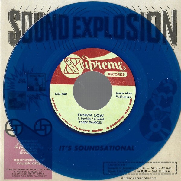 Errol Dunkley Down Low Blue Vinyl 45 US 2021 Supreme NM | eBay