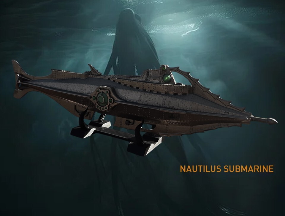 Large Format Hollowed Out 20,000 Leagues Under The Sea Nautilus ...