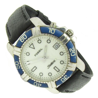 Fossil StarMaster Unisex Armbanduhr Leder Licht Datum LU-2515 3ATM Batt ...