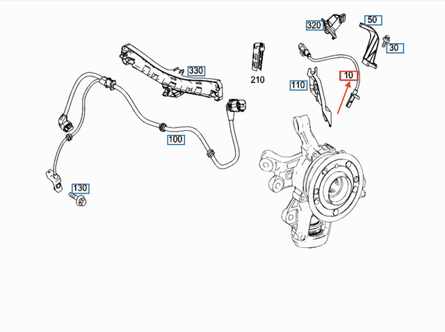 2018 MERCEDES-BENZ GLE250 X166 RHD 4MATIC REAR LEFT ABS SENSOR ...