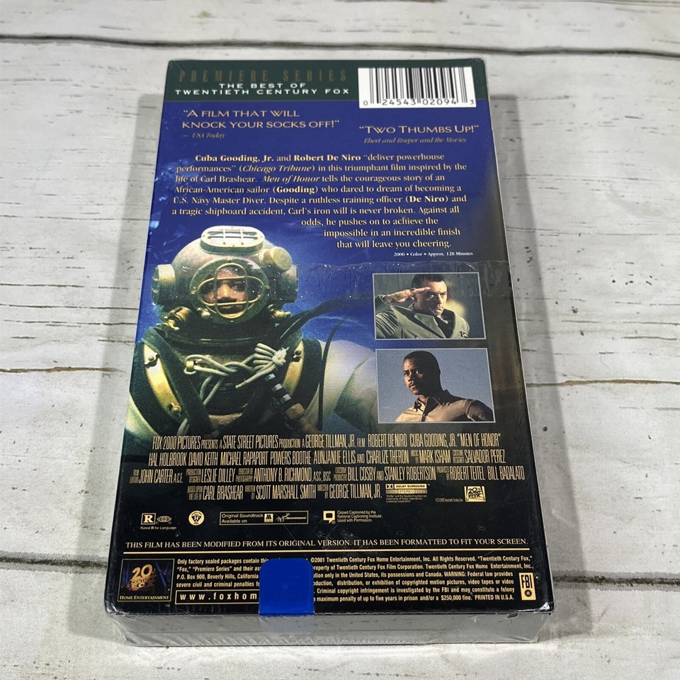 Men of Honor (VHS, 2001,) Robert De Niro Cuba Gooding Jr New Sealed ...