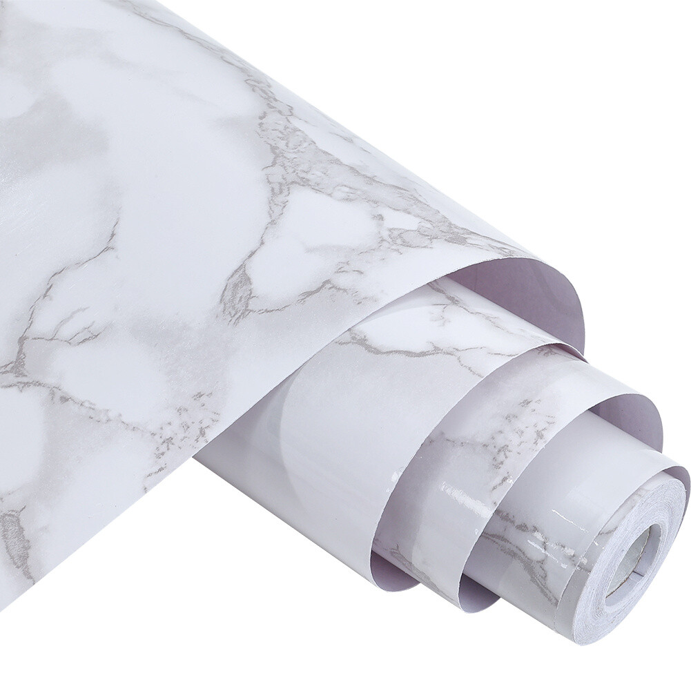 10M Marble Effect Kitchen Worktop Covering Vinyl Wrap For Cupboard Door ...