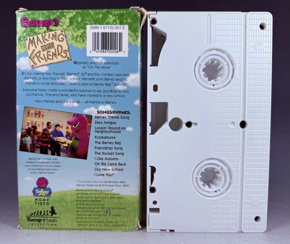 Barney Making New Friends VHS 1995 Video Tape PBS Kids TV Show Case ...