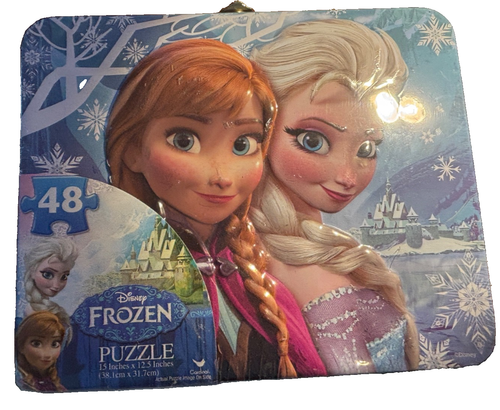 Disney Frozen Elsa & Anna 48 Pc Jigsaw Puzzle in Collectible Tin ...