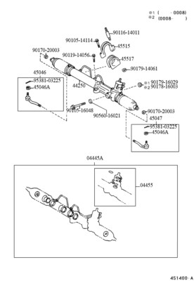 TOYOTA Genuine OEM 1996-2002 4Runner Passenger Outer Tie Rod End 45046 ...